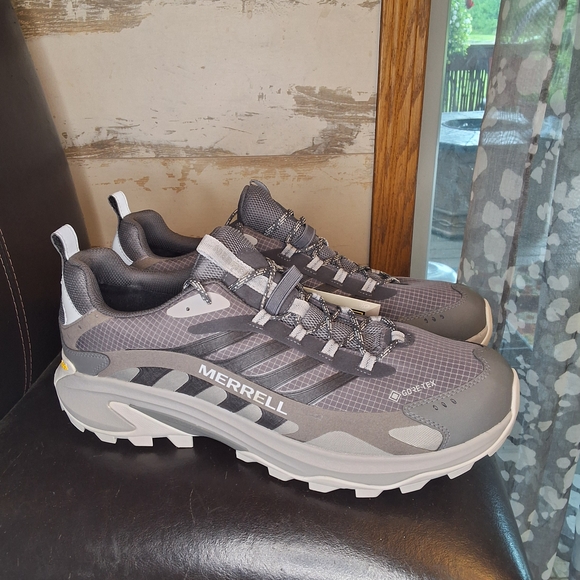 Merrell | Shoes | New Mens Merrell Gray And White Hiking Shoes Gore Tex ...